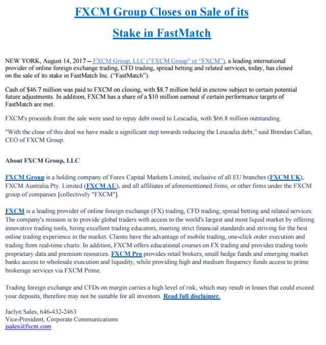 福汇完成FastMatch股份出售用于偿还贷款__财经头条